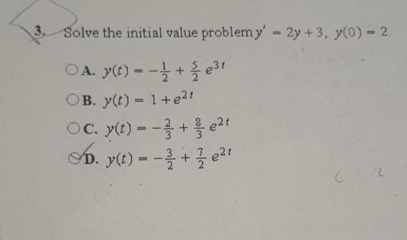 Solved Solve the initial value problem | Chegg.com