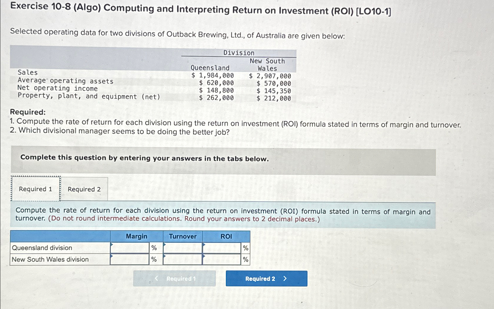 Solved Exercise 10-8 (Algo) ﻿Computing and Interpreting | Chegg.com