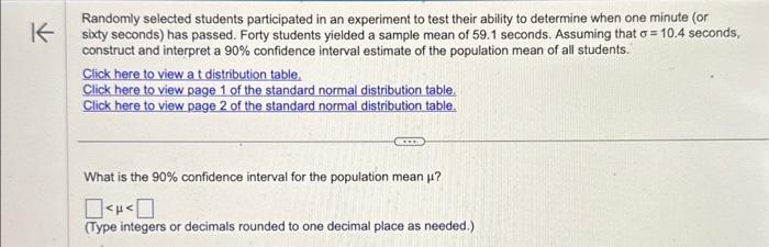 Solved Randomly selected students participated in an | Chegg.com
