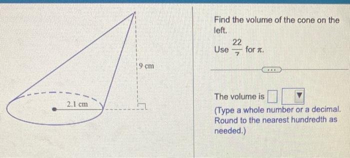 Solved Find the volume of the cylinder on the right. Use | Chegg.com