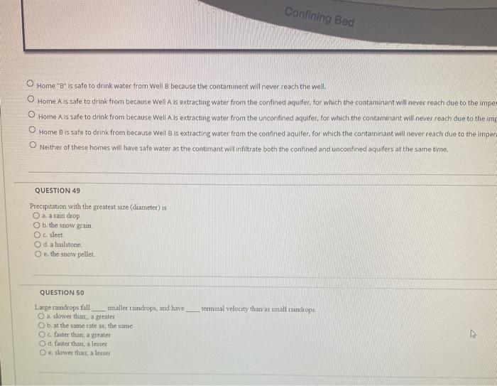 Solved Confining Bed o Home "B" is safe to drink water from | Chegg.com