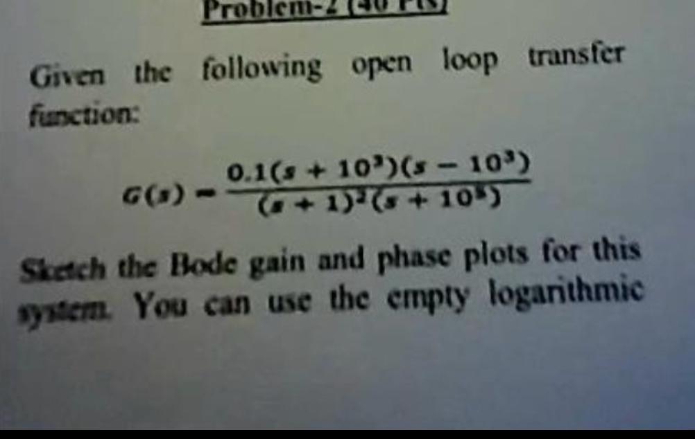 Solved Please explain in detailGiven the following open loop | Chegg.com
