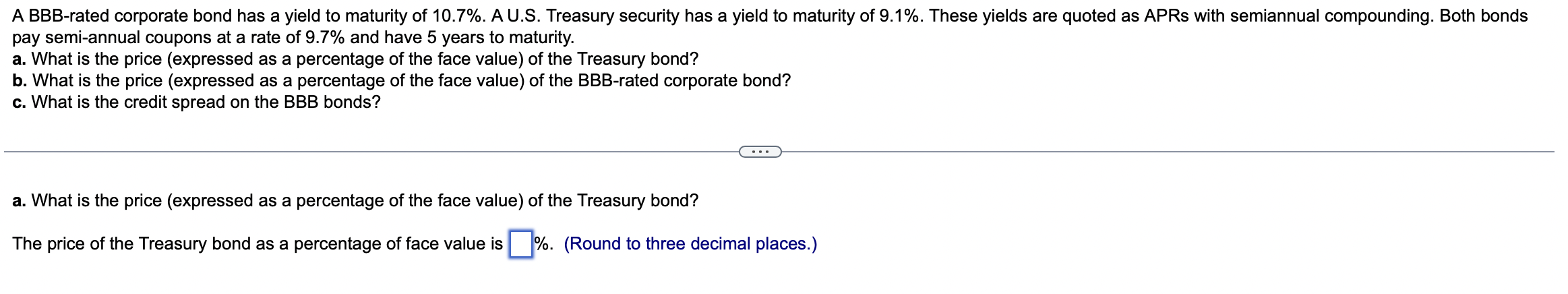 Solved A BBB-rated corporate bond has a yield to maturity of | Chegg.com