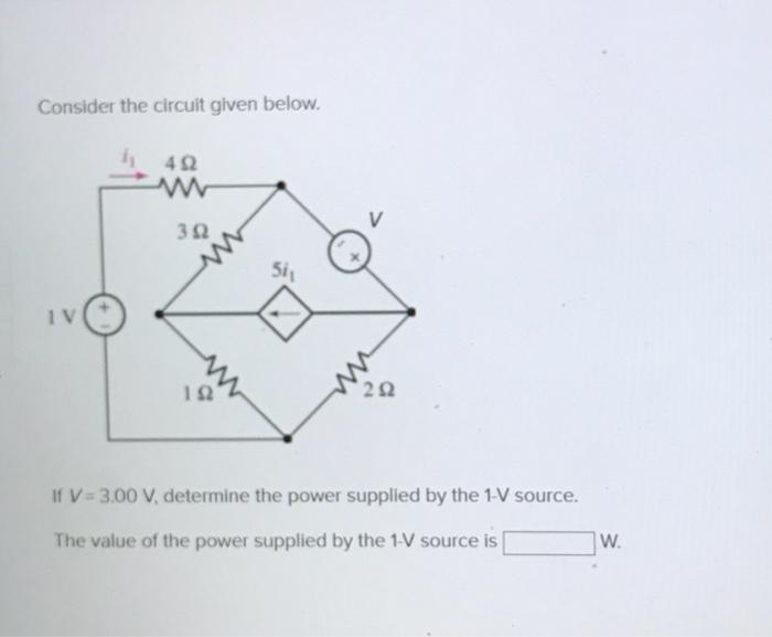 Solved Consider the circuit given below. If V=3.00 V, | Chegg.com