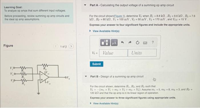 Solved Learning Goal: Part A - Calculating the output | Chegg.com