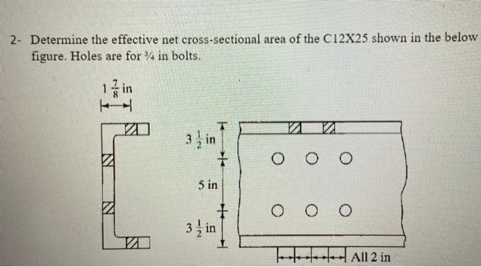 Solved 2- Determine the effective net cross-sectional area | Chegg.com
