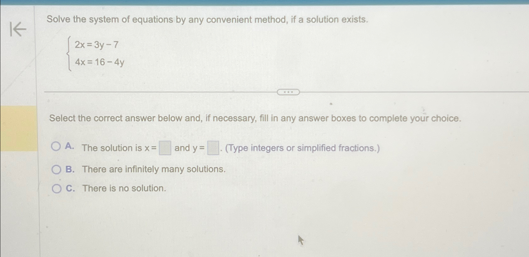 Solved Solve the system of equations by any convenient | Chegg.com