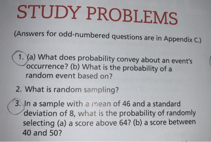 Solved STUDY PROBLEMS (Answers for odd-numbered questions | Chegg.com