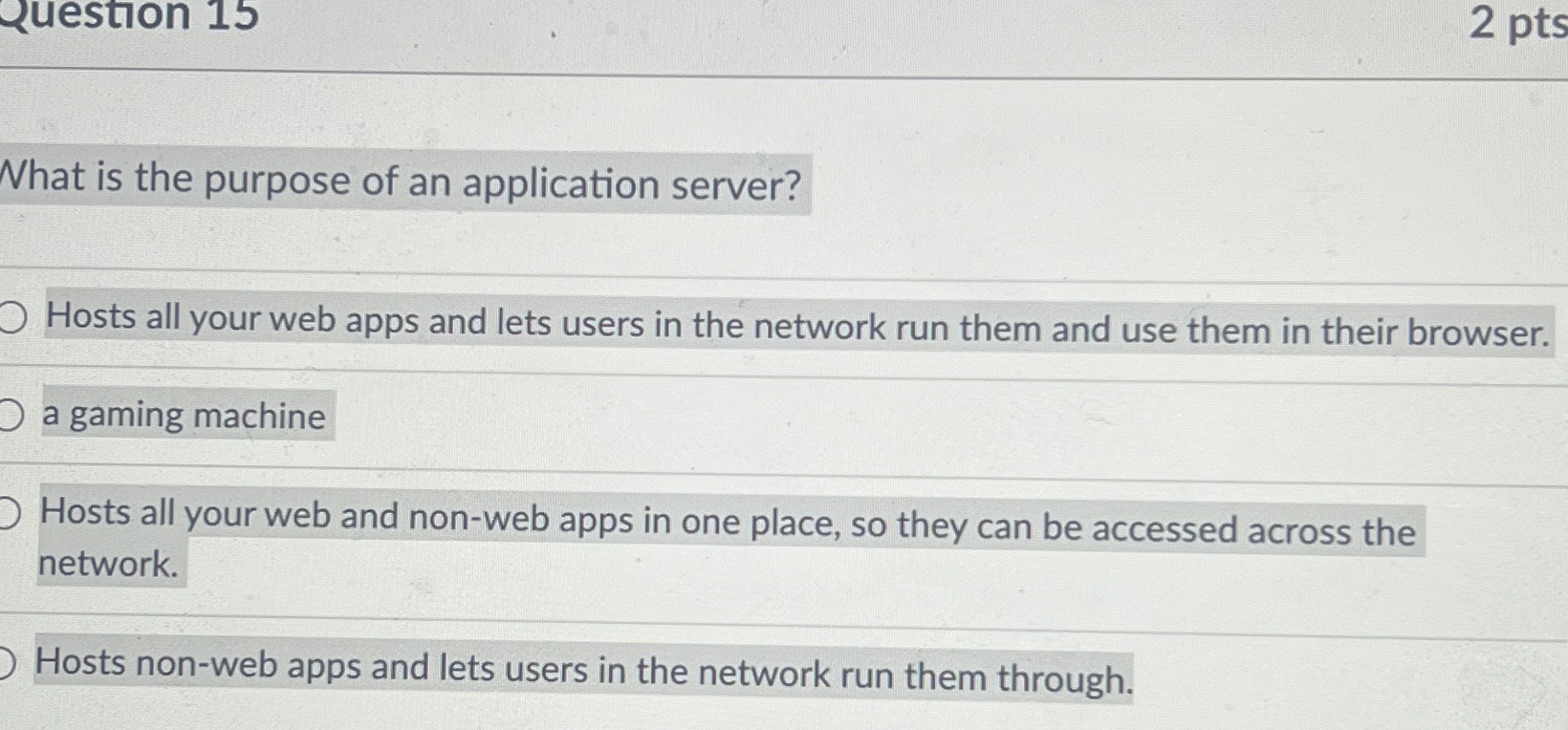 Solved What is the purpose of an application server?Hosts | Chegg.com