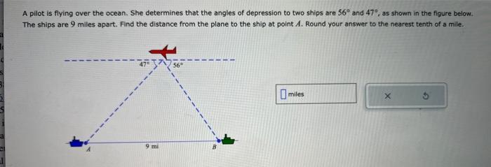 Solved A pilot is flying over the ocean. She determines that | Chegg.com