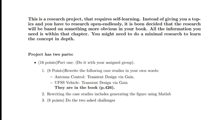 Solved use the case study on the textbook: control system | Chegg.com