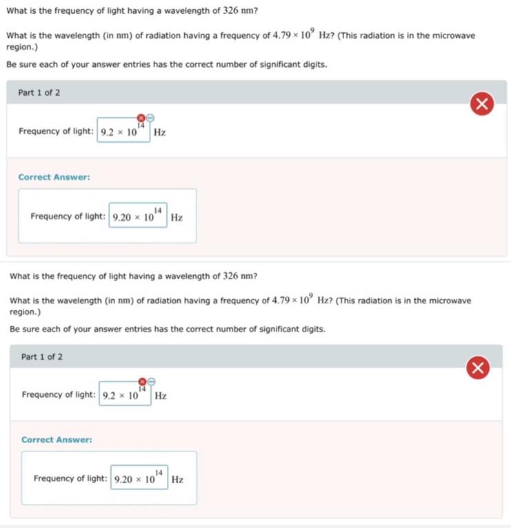 Solved What is the frequency of light having a wavelength of | Chegg.com