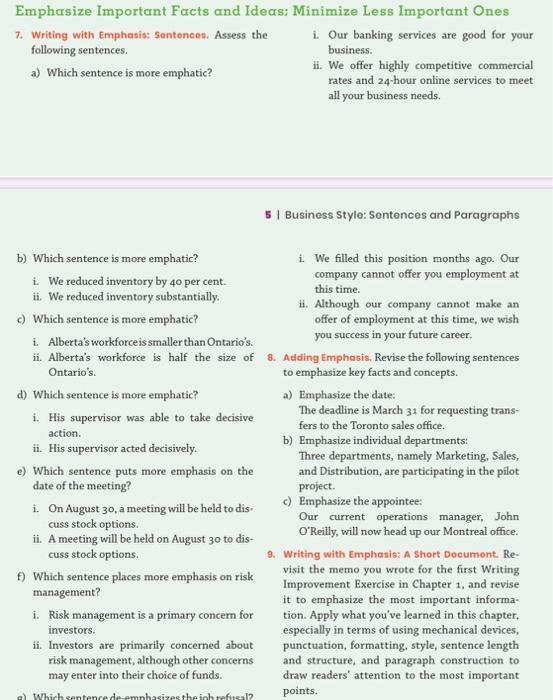 Emphasize Important Facts and Ideas: Minimize Less | Chegg.com