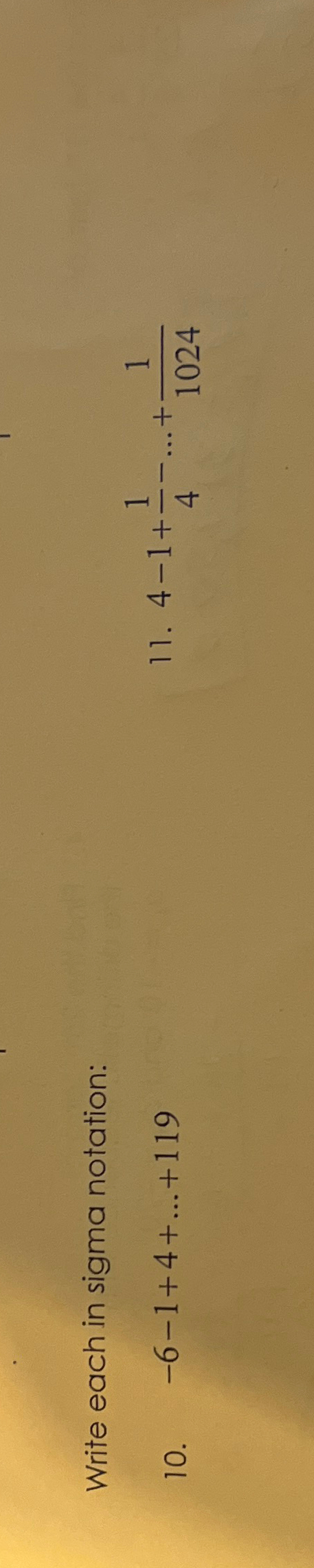 Solved Write each in sigma | Chegg.com