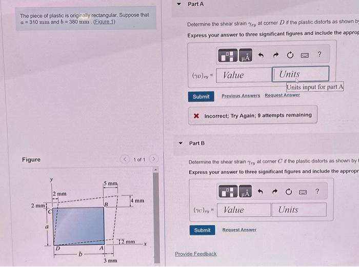 Solved The piece of plastic is originally rectangular. | Chegg.com