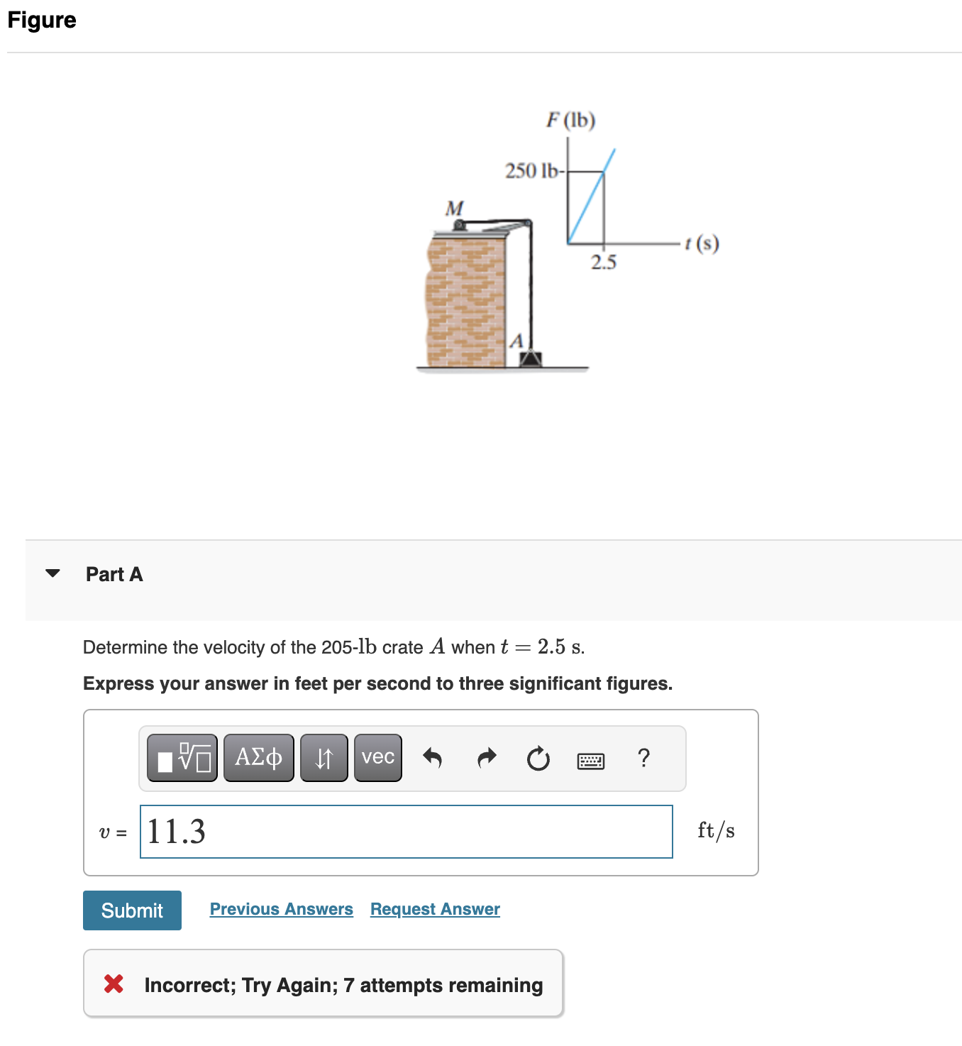 Solved FigurePart ADetermine the velocity of ﻿the 205-lb | Chegg.com