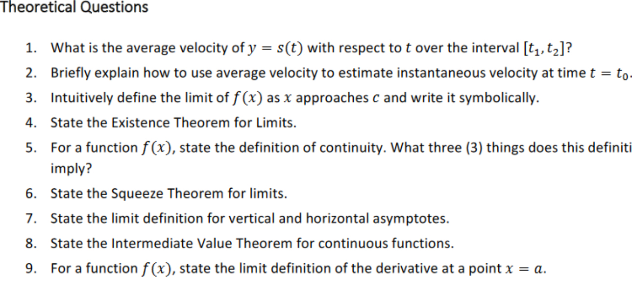 Solved Theoretical QuestionsWhat is the average velocity of | Chegg.com