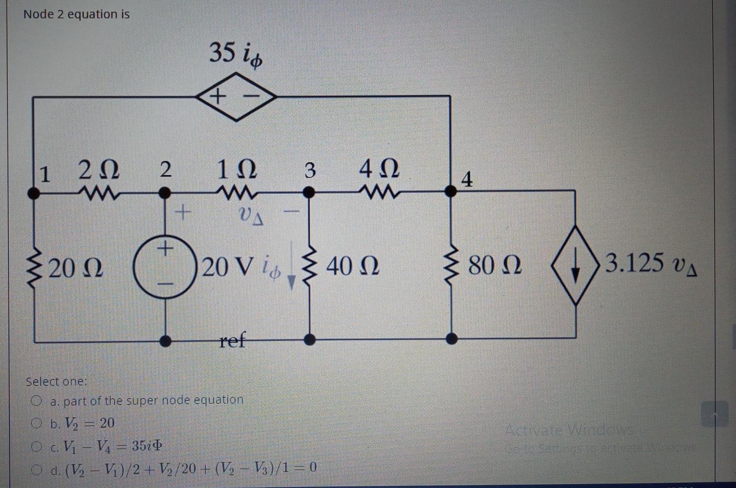 Solved Node 2 equation is 35 is + 1 212 2. 102 3 412 4 + VA | Chegg.com