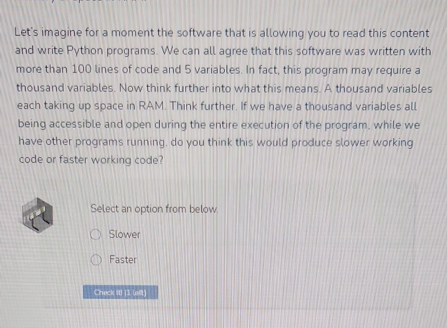 Solved Let's imagine for a moment the software that is | Chegg.com