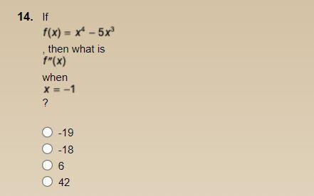 Solved f(x)=x4−5x3 then what is f′′(x) when x=−1 | Chegg.com