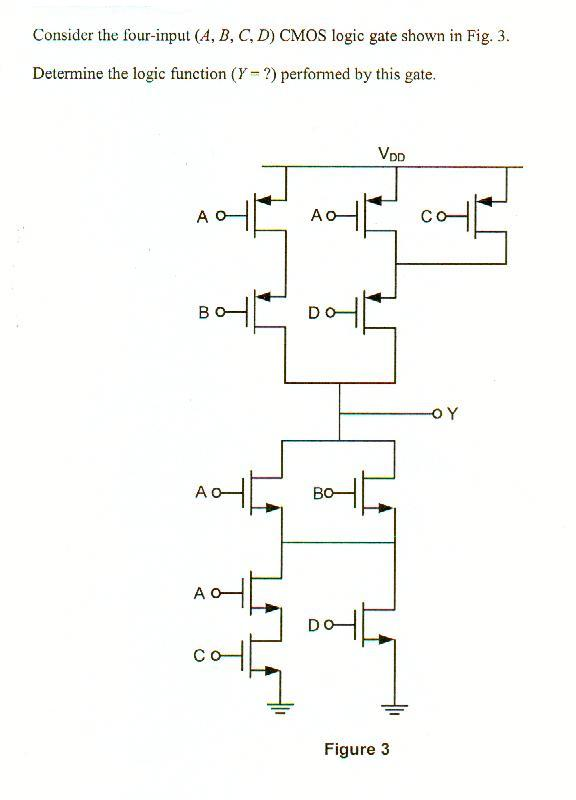 Solved Consider the four-input (A, D, C, D) CMOS logic gate | Chegg.com