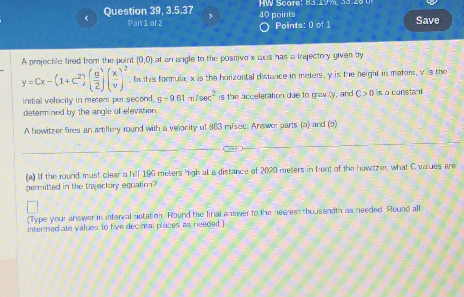 Solved Question 39, 3.5.37Part 1 ﻿of 240 ﻿pointsPoints: 0 | Chegg.com