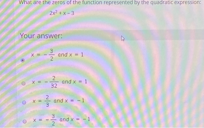 Solved What are the zeros of the function represented by the | Chegg.com