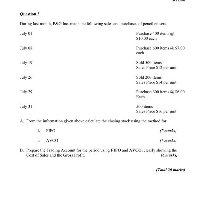 Solved A. From the information given above calculate the | Chegg.com