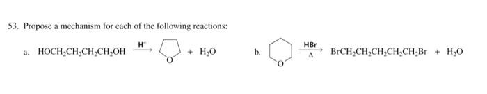 Solved 53. Propose a mechanism for each of the following | Chegg.com