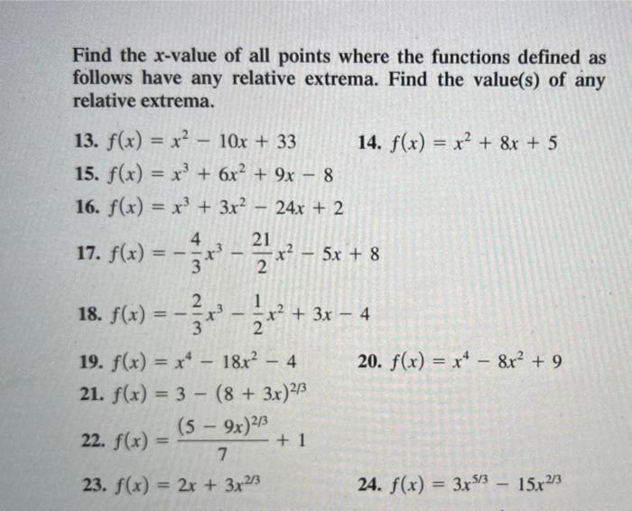 Solved Find the x-value of all points where the functions | Chegg.com