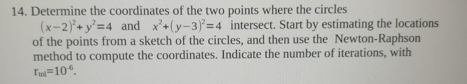 Solved 14. Determine the coordinates of the two points where | Chegg.com