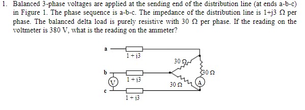 Solved Balanced 3-phase voltages are applied at the sending | Chegg.com