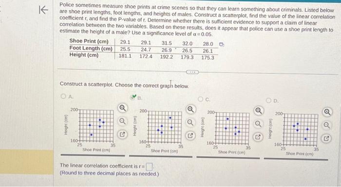 Solved Police sometimes measure shoe prints at crime scenes | Chegg.com