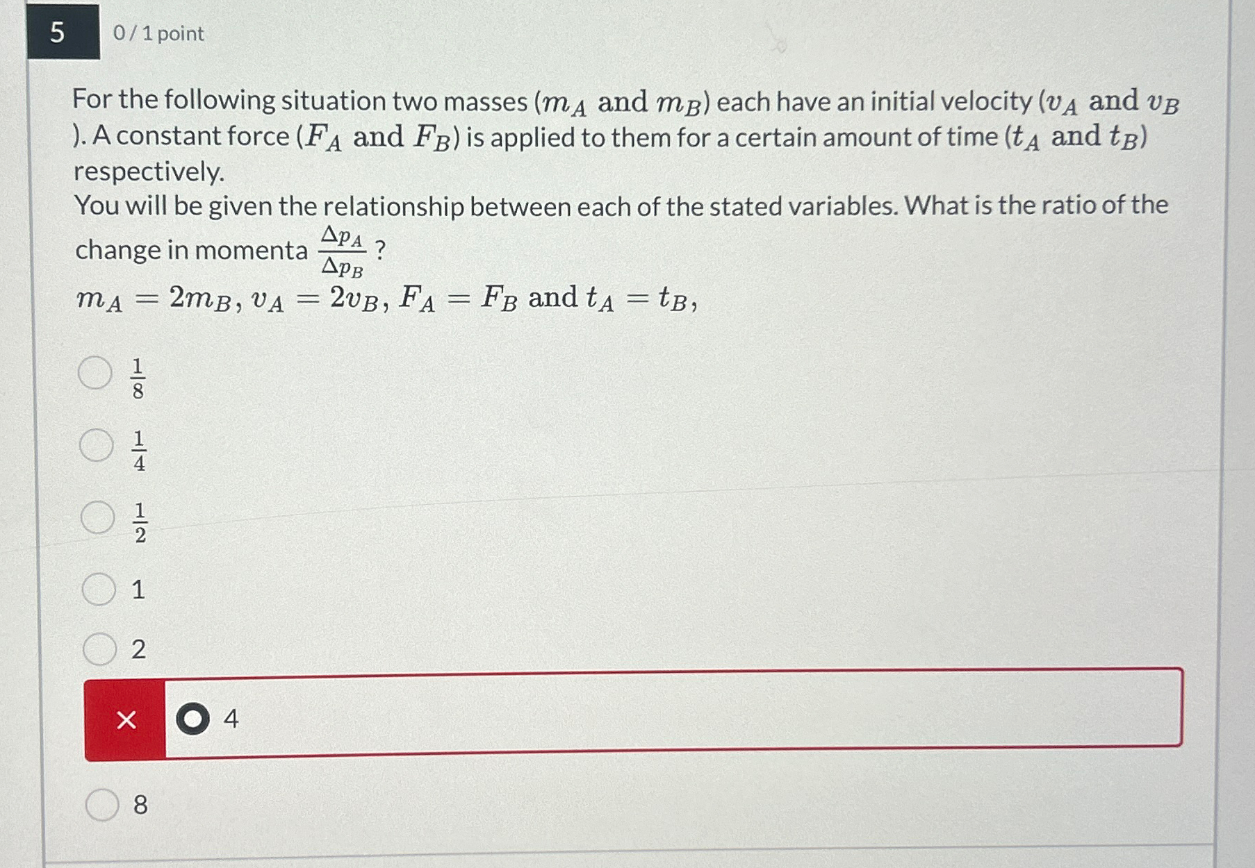 Solved 50/1 ﻿pointFor the following situation two masses | Chegg.com