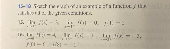 Solved 15-18 Sketch the graph of an example of a function f | Chegg.com