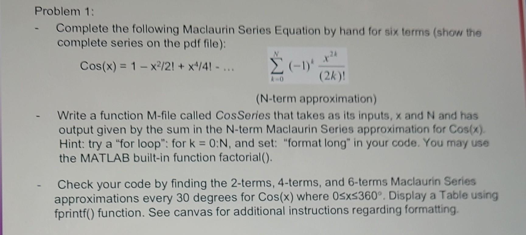 Solved Complete the following Maclaurin Series Equation by | Chegg.com