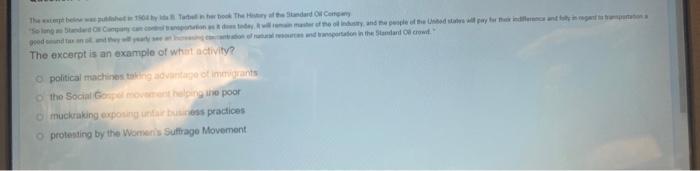 The information below identifies examples of the work | Chegg.com