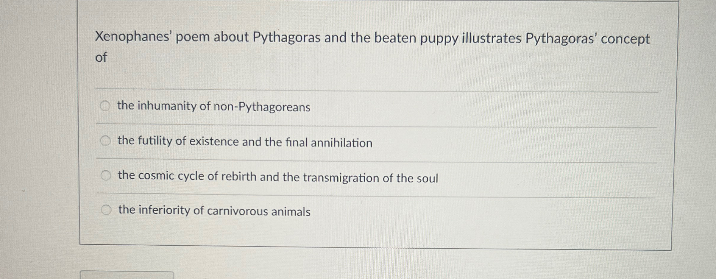 Solved Xenophanes' poem about Pythagoras and the beaten | Chegg.com