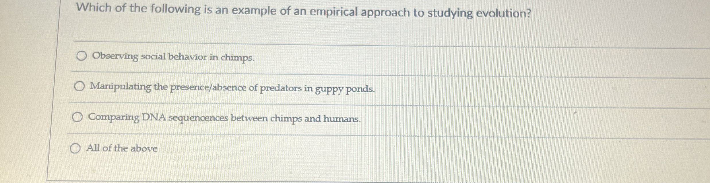 Solved Which of the following is an example of an empirical | Chegg.com