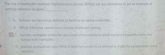 Solved The rise of methicillin-resistant Staphylococcus | Chegg.com
