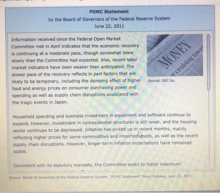 Solved 14. Federal Reserve Board: Press Release - FOMC | Chegg.com