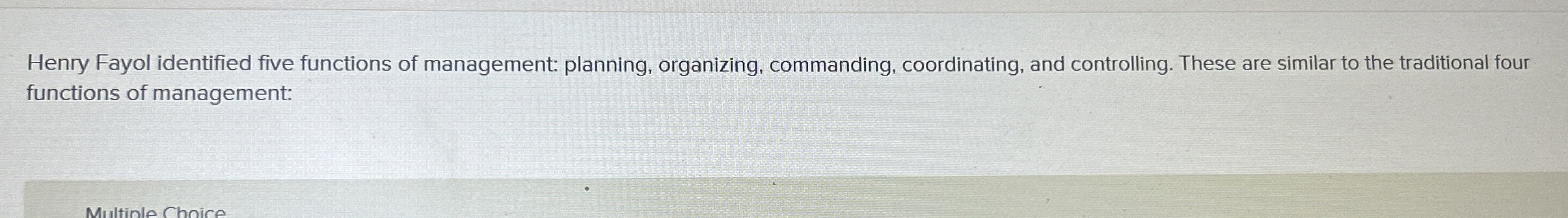 High Quality SOLUTION Henry Fayol identified five functions of management: | Chegg.com