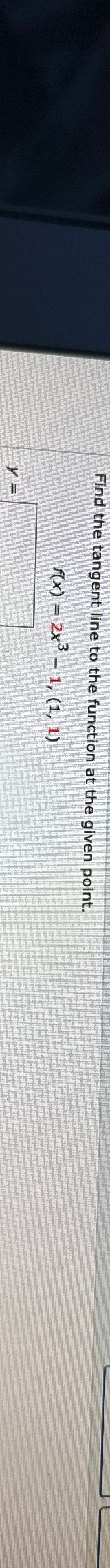 Solved Find the tangent line to the function at the given | Chegg.com