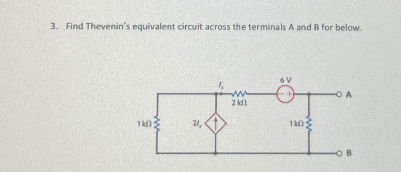 Solved Find Thevenin's equivalent circuit across the | Chegg.com