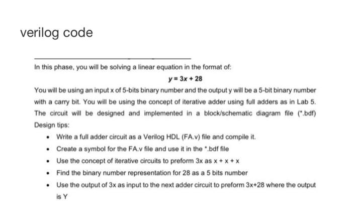 Solved verilog code In this phase, you will be solving a | Chegg.com