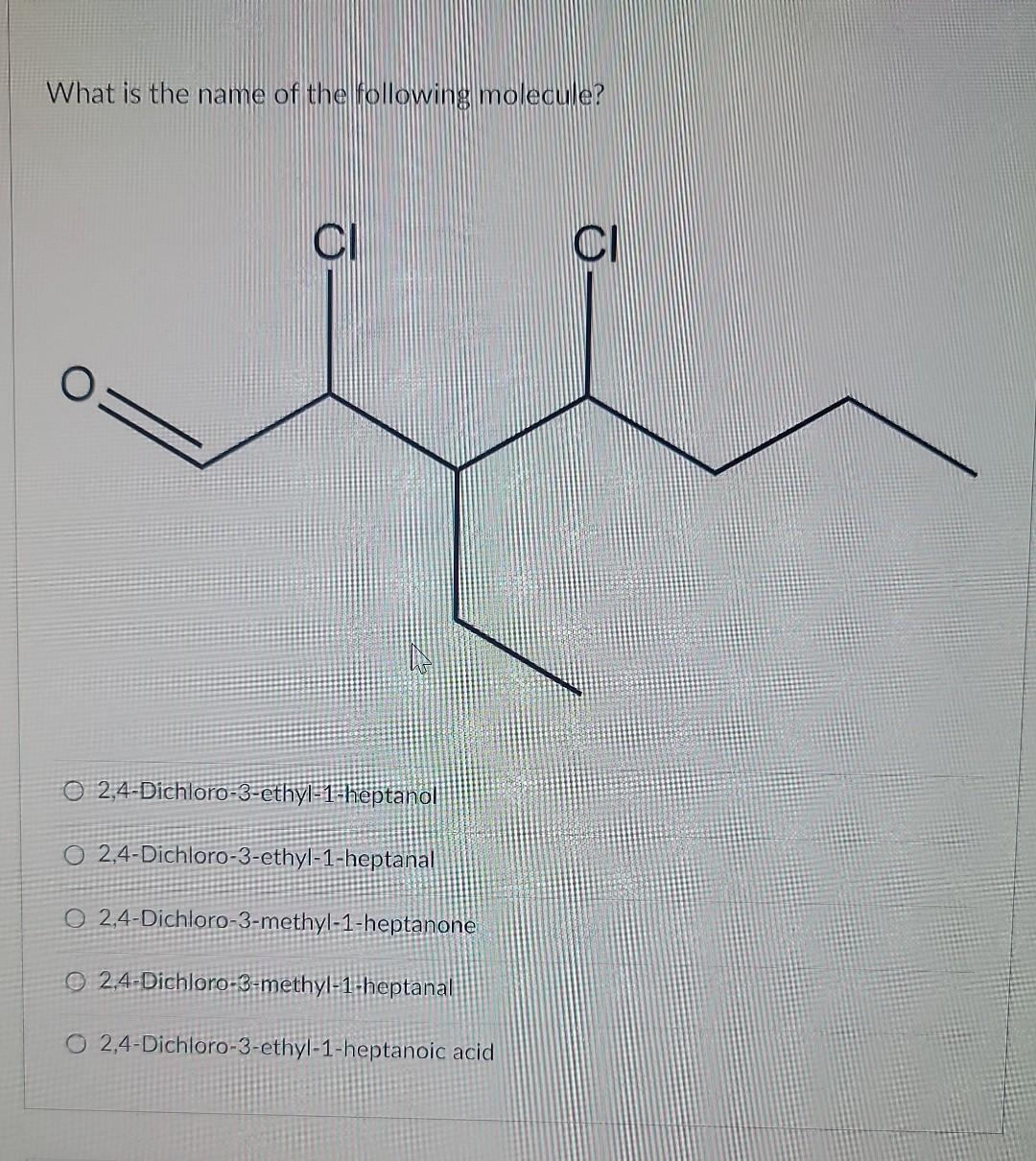Solved What is the name of the following molecule? | Chegg.com