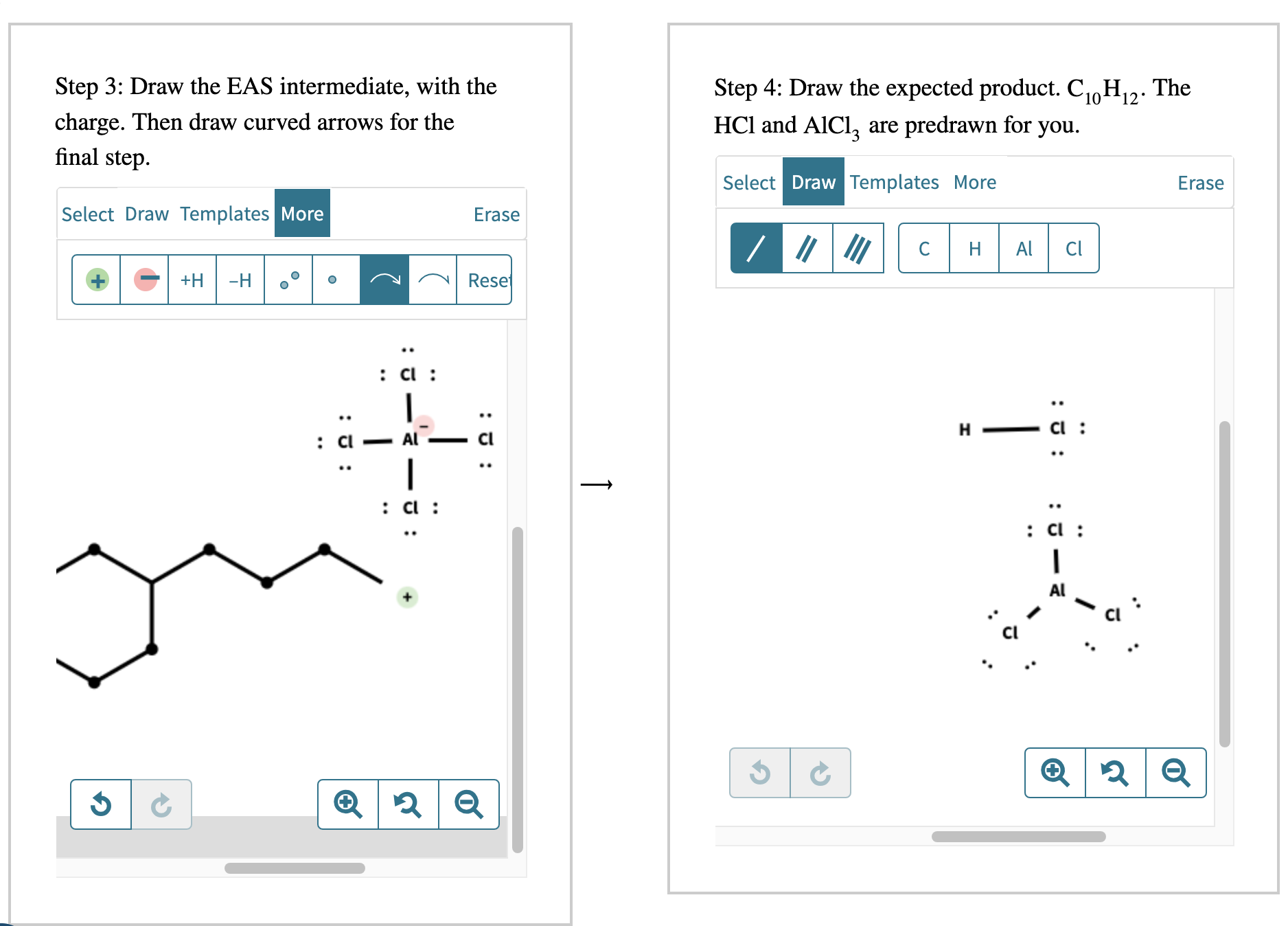 Step 3: Draw the EAS intermediate, with thecharge. | Chegg.com
