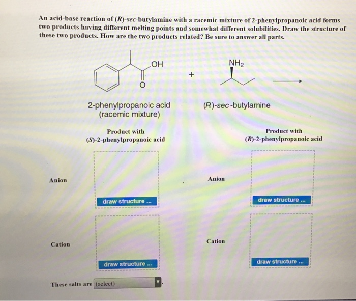 Solved An acid-base reaction of (R) sec-butylamine with a | Chegg.com