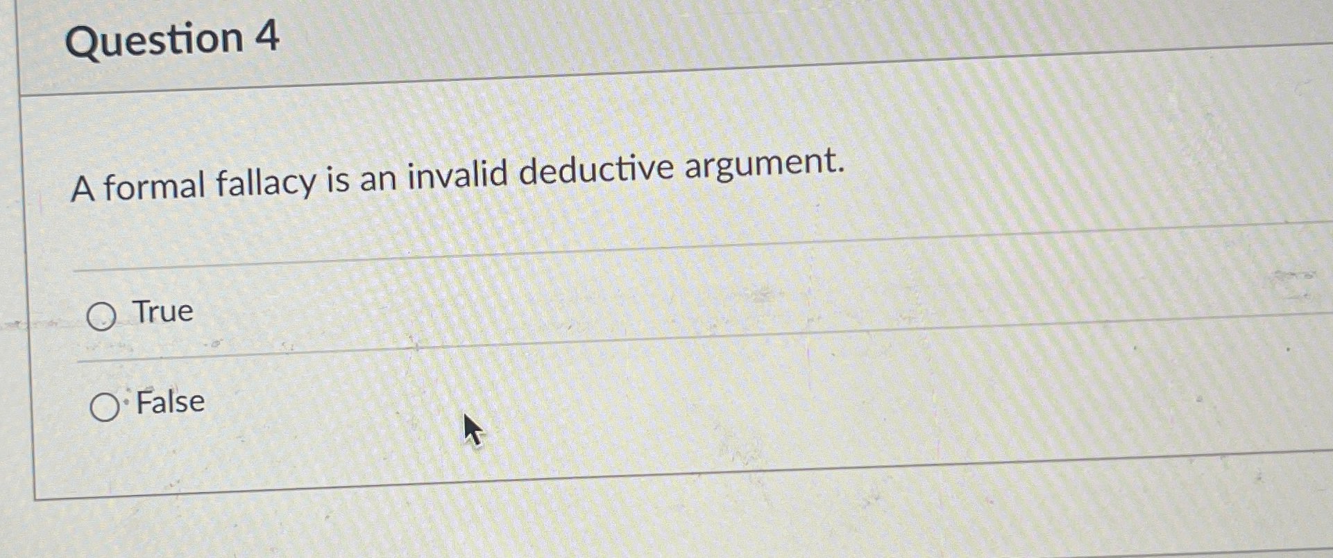Solved Question 4A formal fallacy is an invalid deductive | Chegg.com