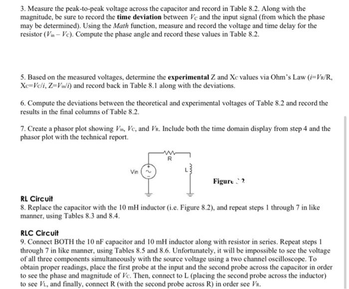 Solved Figure 8.1 RC Circuit 1. Using the figure above, Vin | Chegg.com